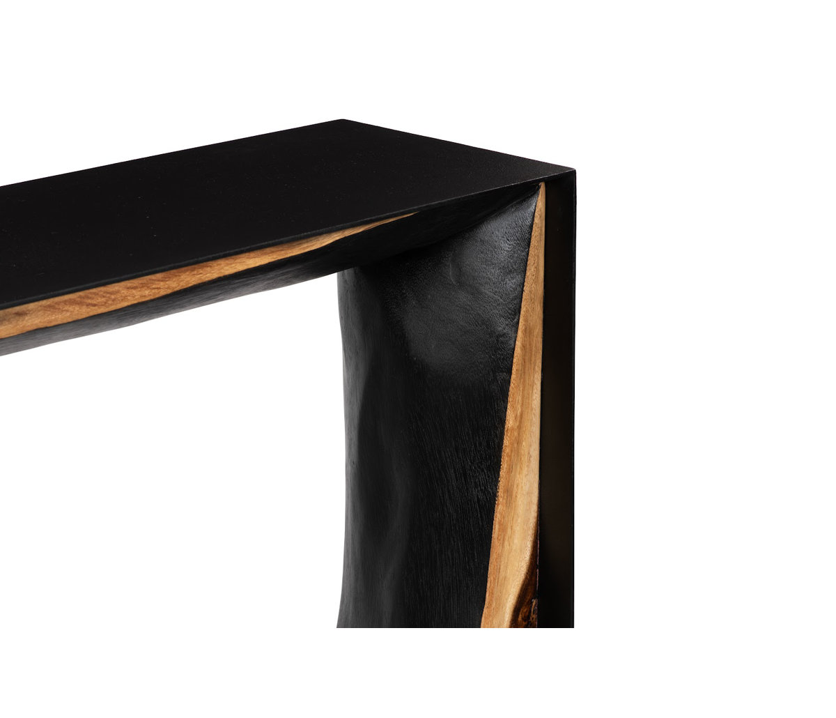 Phillips Collection Waterfall Framed Console Table, Natural/Black, Iron | Perigold